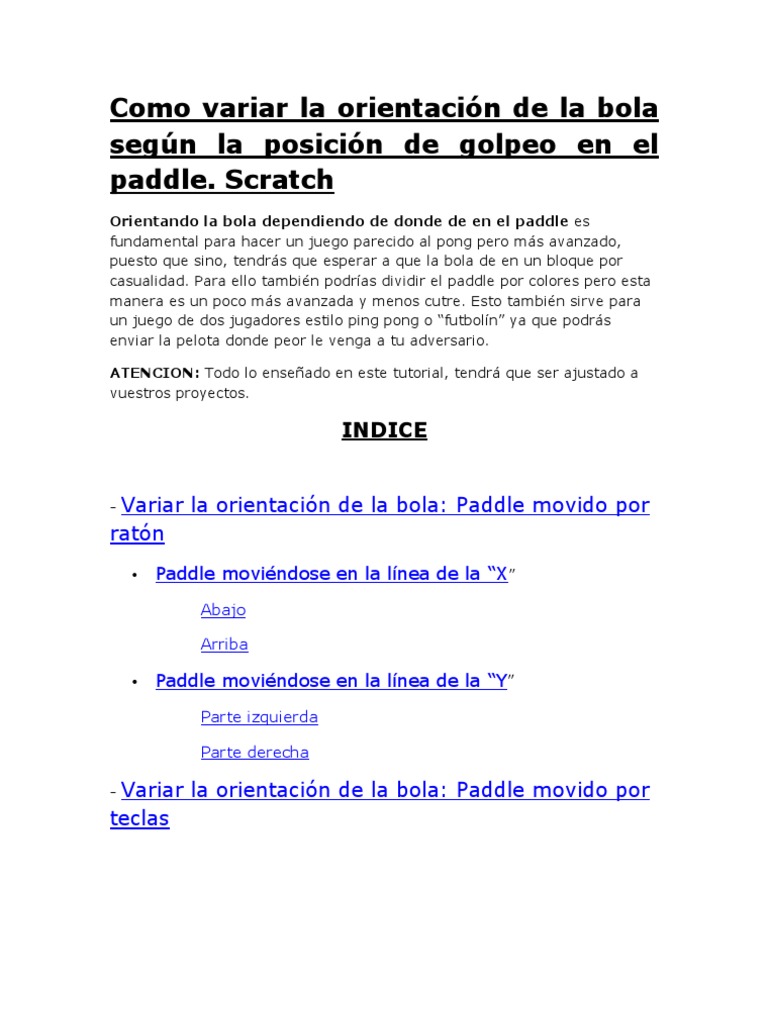 Programacion Paddle Scratch | PDF | Ocio | Deportes