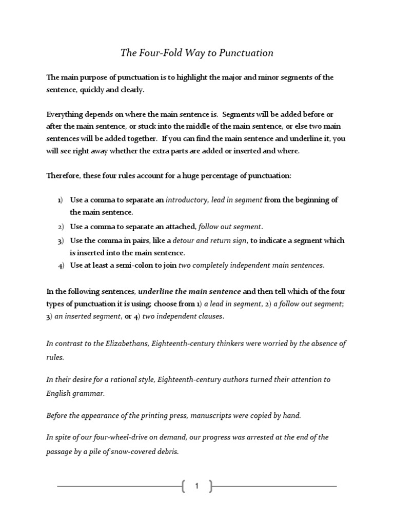 The Fourfold Way To Punctuation | PDF | Punctuation | Phrase