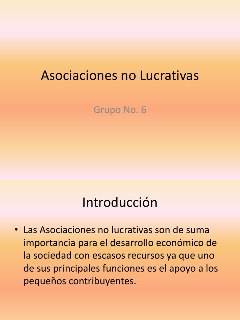 Asociaciones No Lucrativas | PDF | Organización sin ánimo de lucro ...