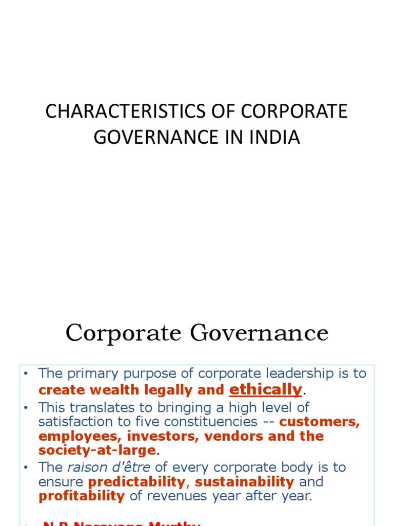 Corporate Governance Characteristics in India | PDF | Audit Committee ...