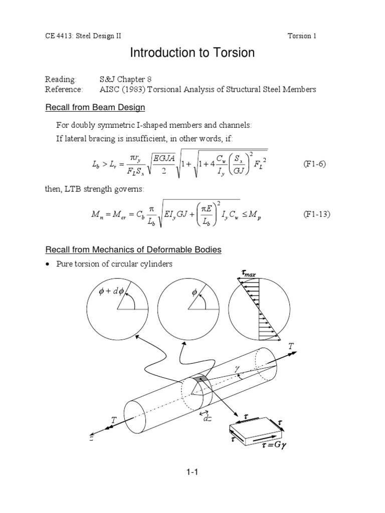 Torsion Analysis in Steel Design | PDF | Bending | Civil Engineering
