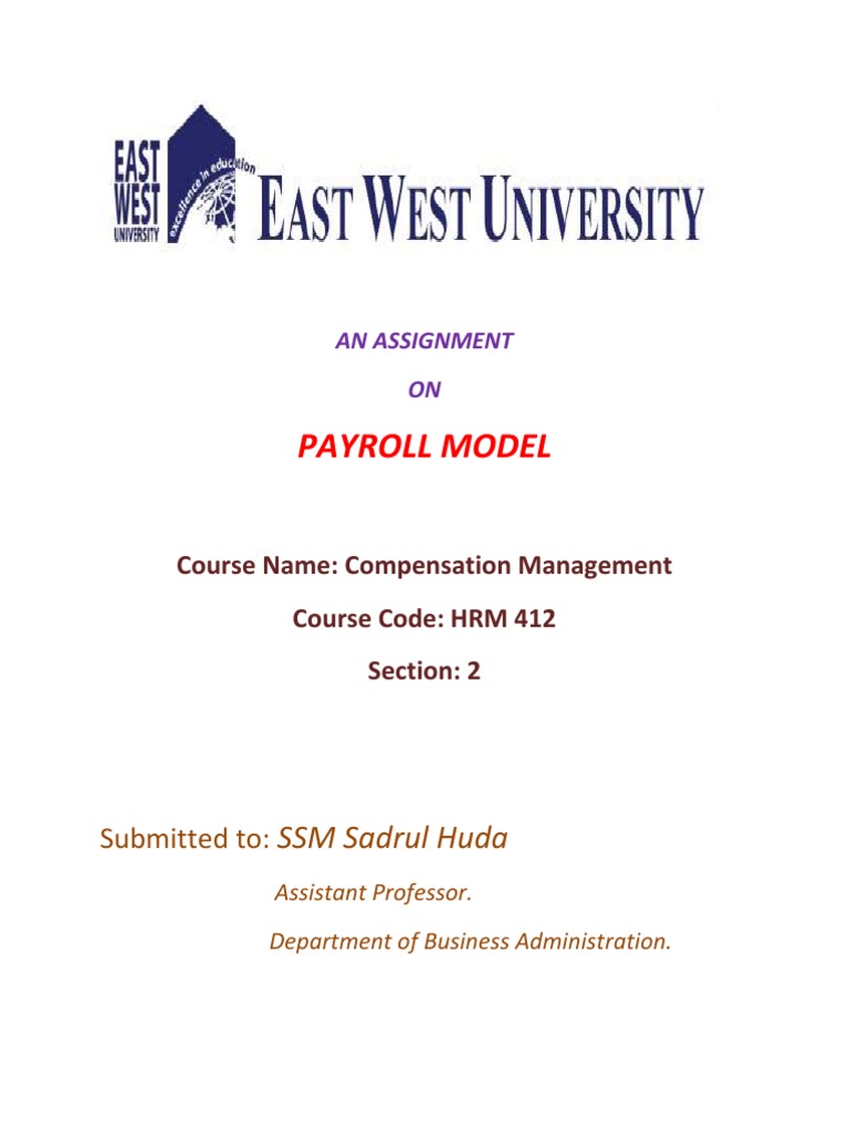 Payroll Model: SSM Sadrul Huda | PDF | Employment | Strategic Management
