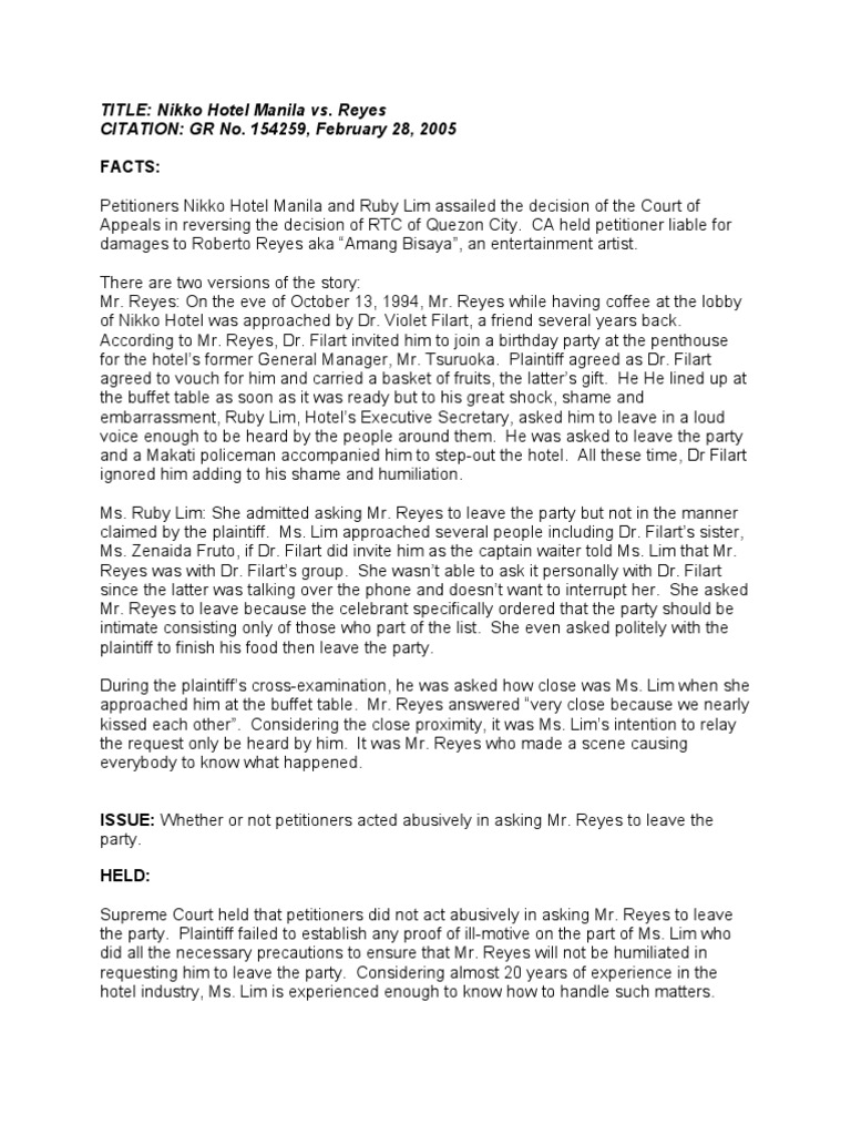 Human Relations Case Digests | PDF | Damages | Punitive Damages