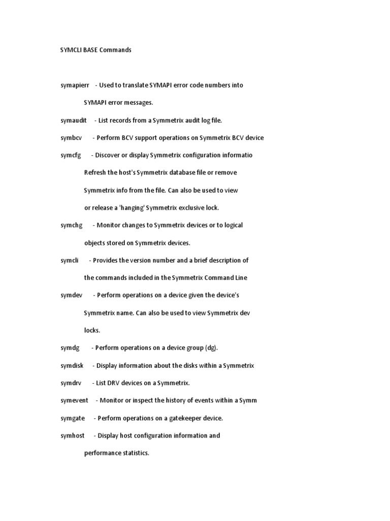 Symcli Base Commands Pdf Computer File File System
