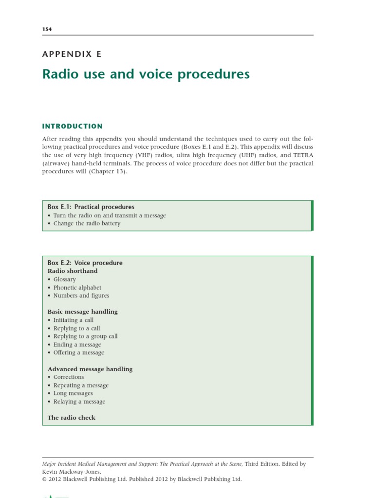 Radio Use and Voice Procedures: Appendix E | PDF | Radio ...