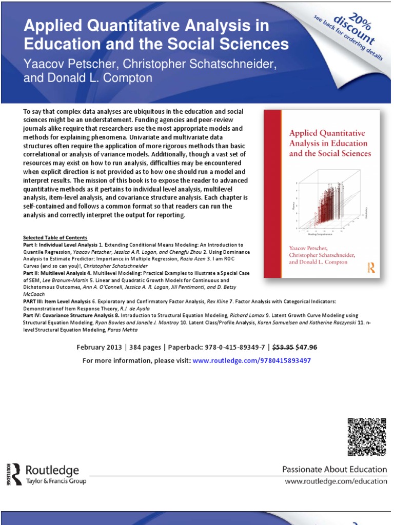 Applied Quantitative Analysis in Education and The Social Sciences ...