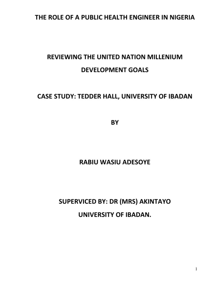 The Role of A Public Health Engineer | PDF | International Development ...