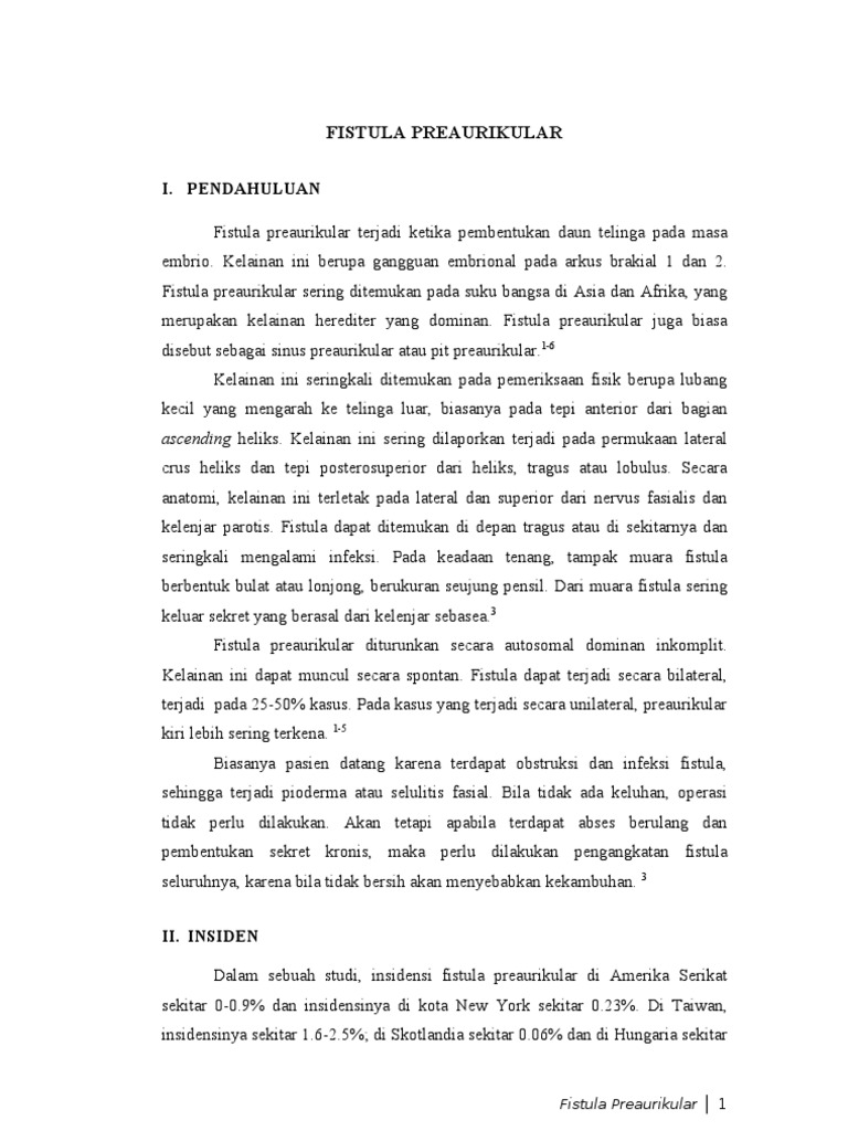 Fistula Preauriculer | PDF