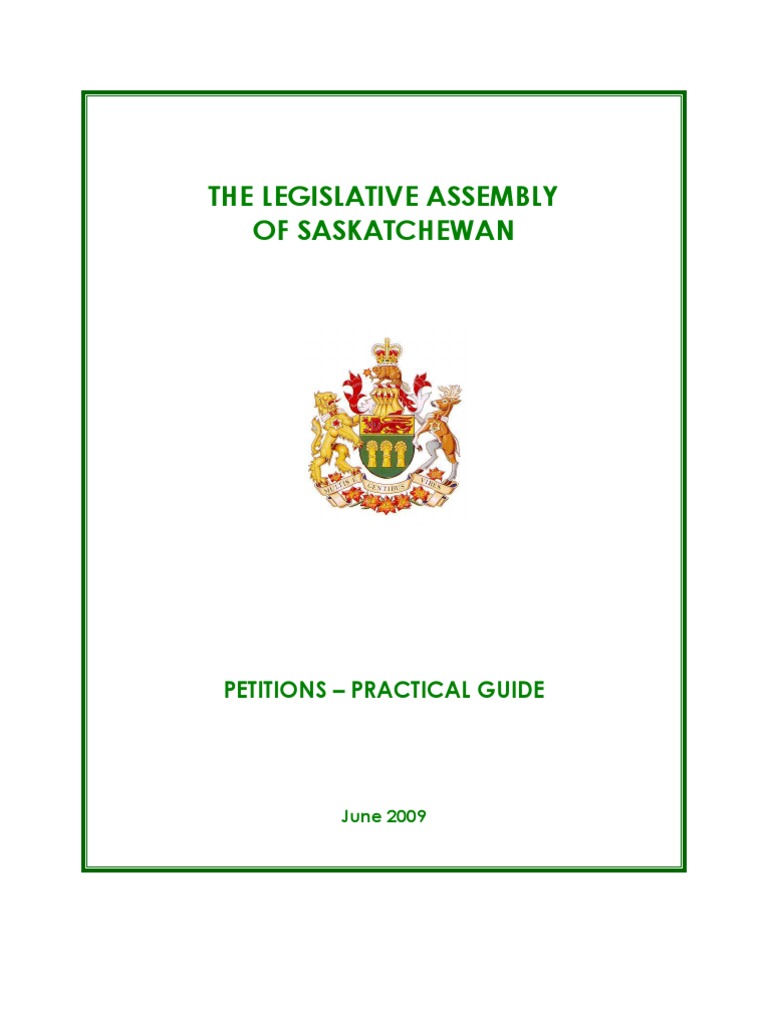 The Legislative Assembly of Saskatchewan: Petitions - Practical Guide ...