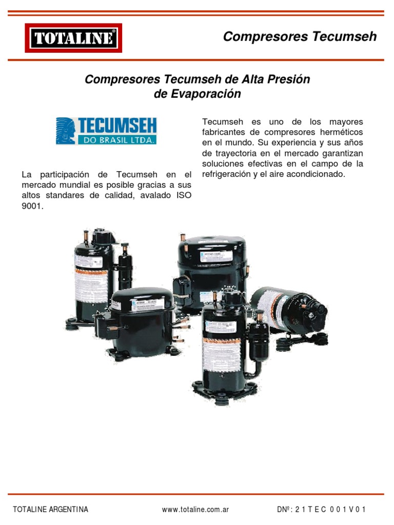 Compresores Tecumseh: Ficha Técnica y Capacidades | PDF | Mecánica ...