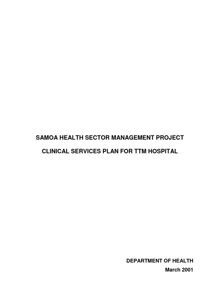 TTM Hospital Clinical Services Plan | PDF | Patient | Health Care