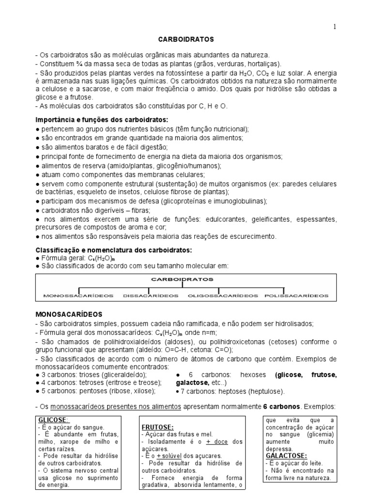 Carboidratos Ebah | PDF
