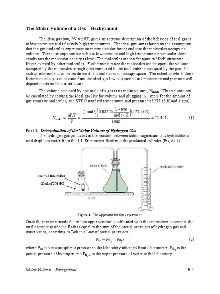 The Molar Volume of A Gas | PDF | Gases | Mole (Unit)