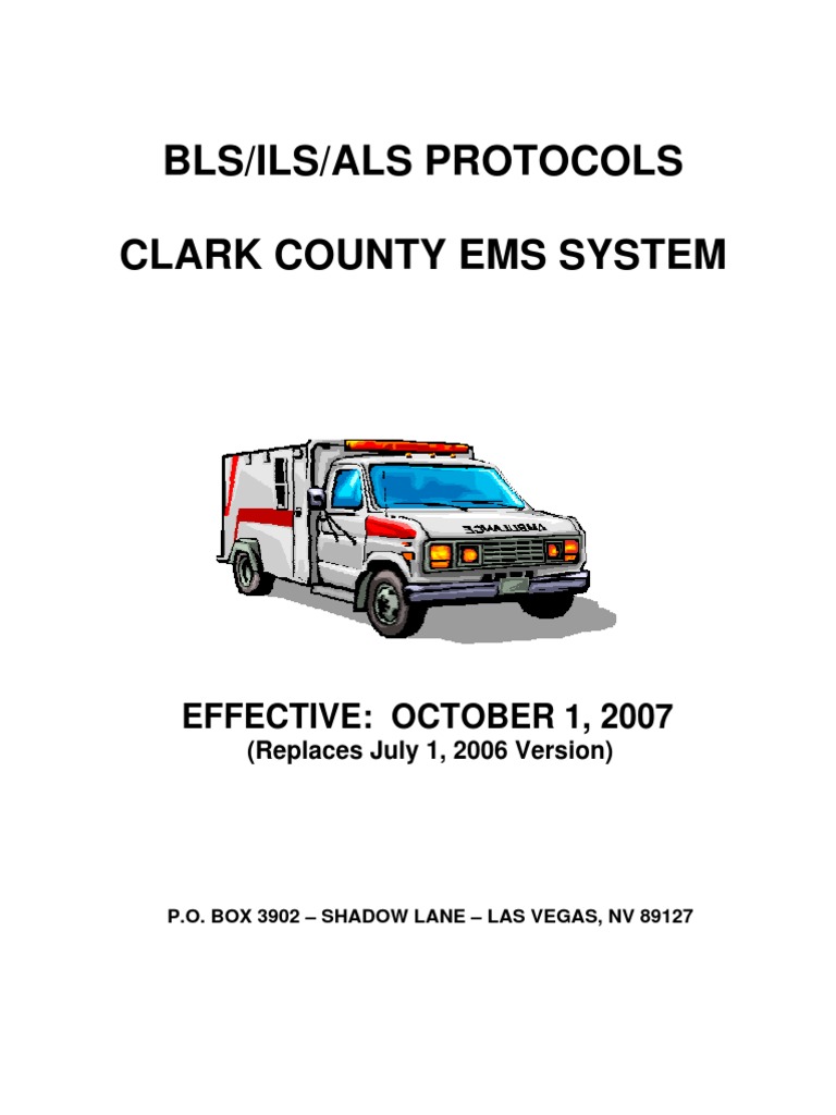 SNHD Protocol Manual | Emergency Medical Services | Cardiopulmonary ...