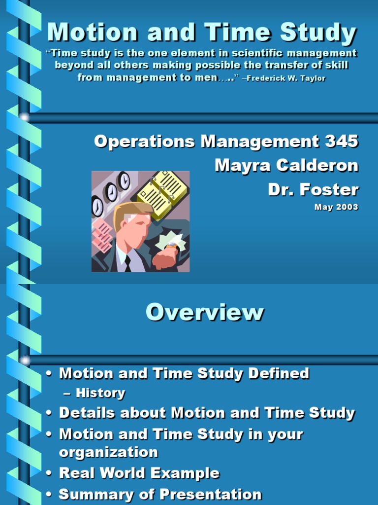 Lecture 1 Motion and Time Study | PDF