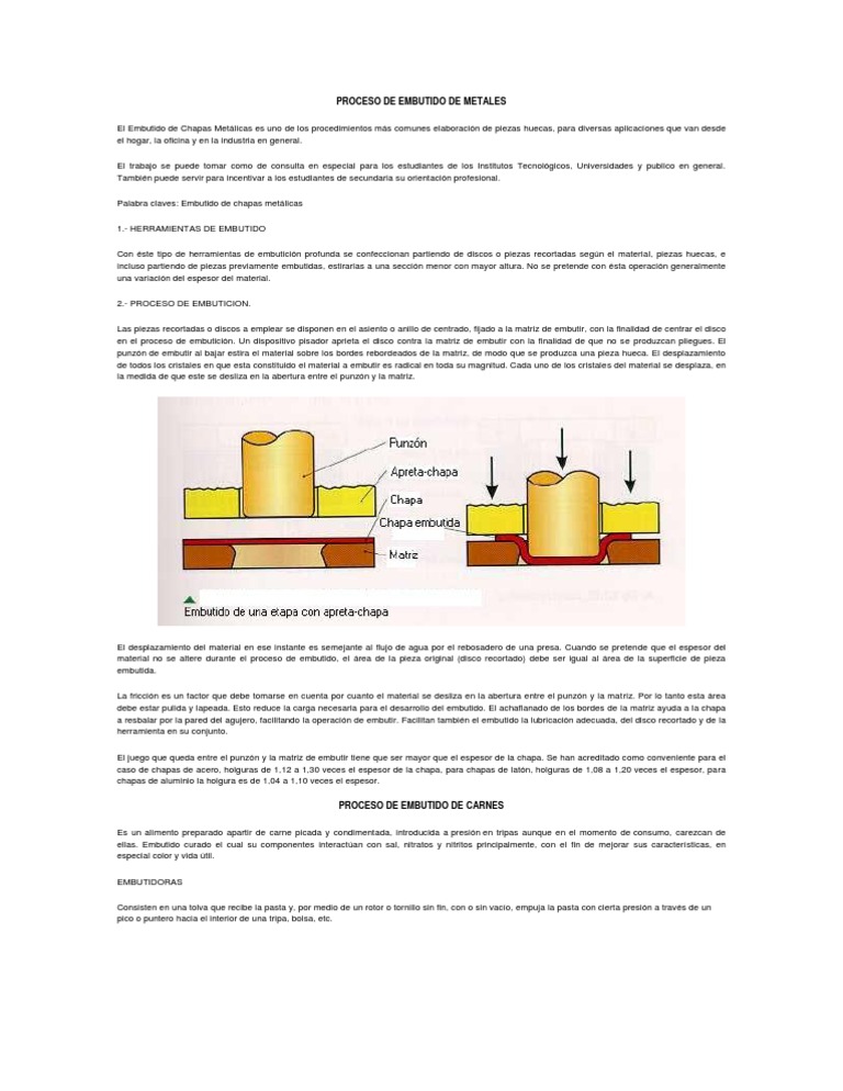 Proceso de Embutido de Metales | PDF | Ingeniería mecánica | Naturaleza