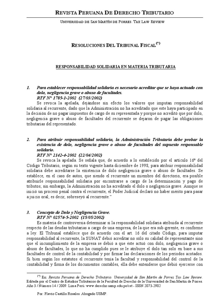 La Responsabilidad Tributaria | PDF | Pagos | Contabilidad
