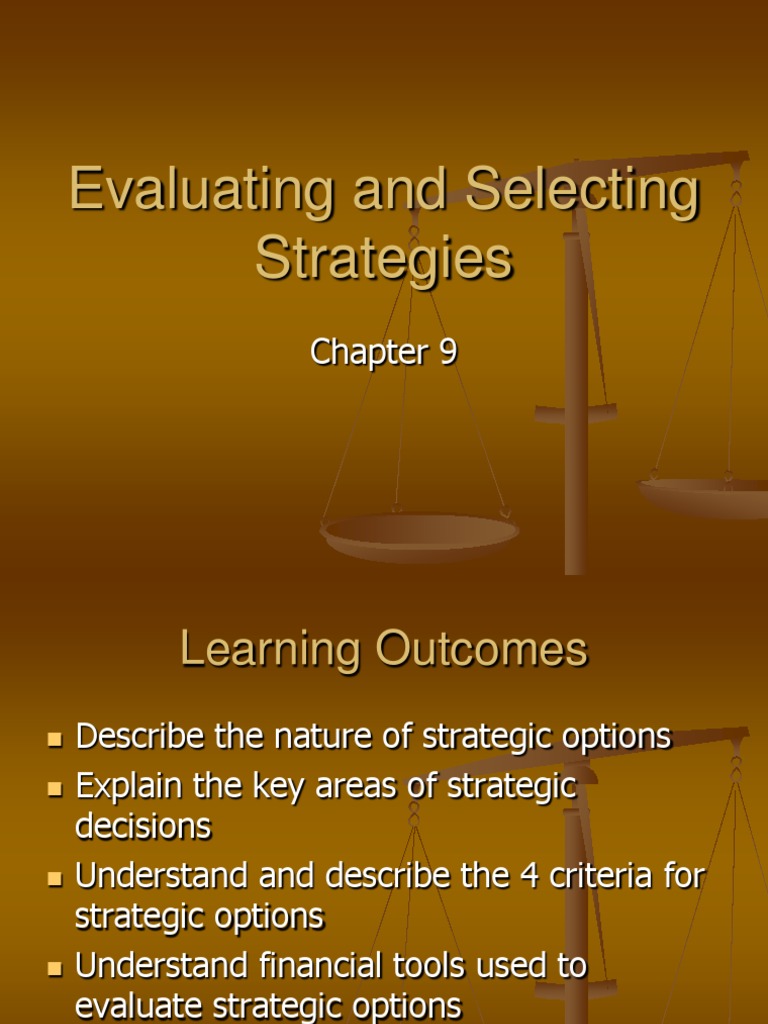 Evaluating Strategies Pdf Strategic Management Investing