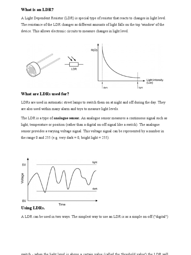 LDR | PDF | Resistor | Analogue Electronics