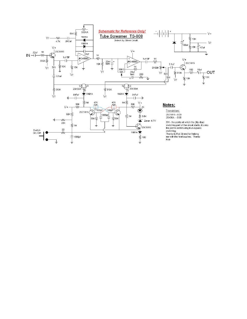 Ibanez TS-808 Schematic | PDF
