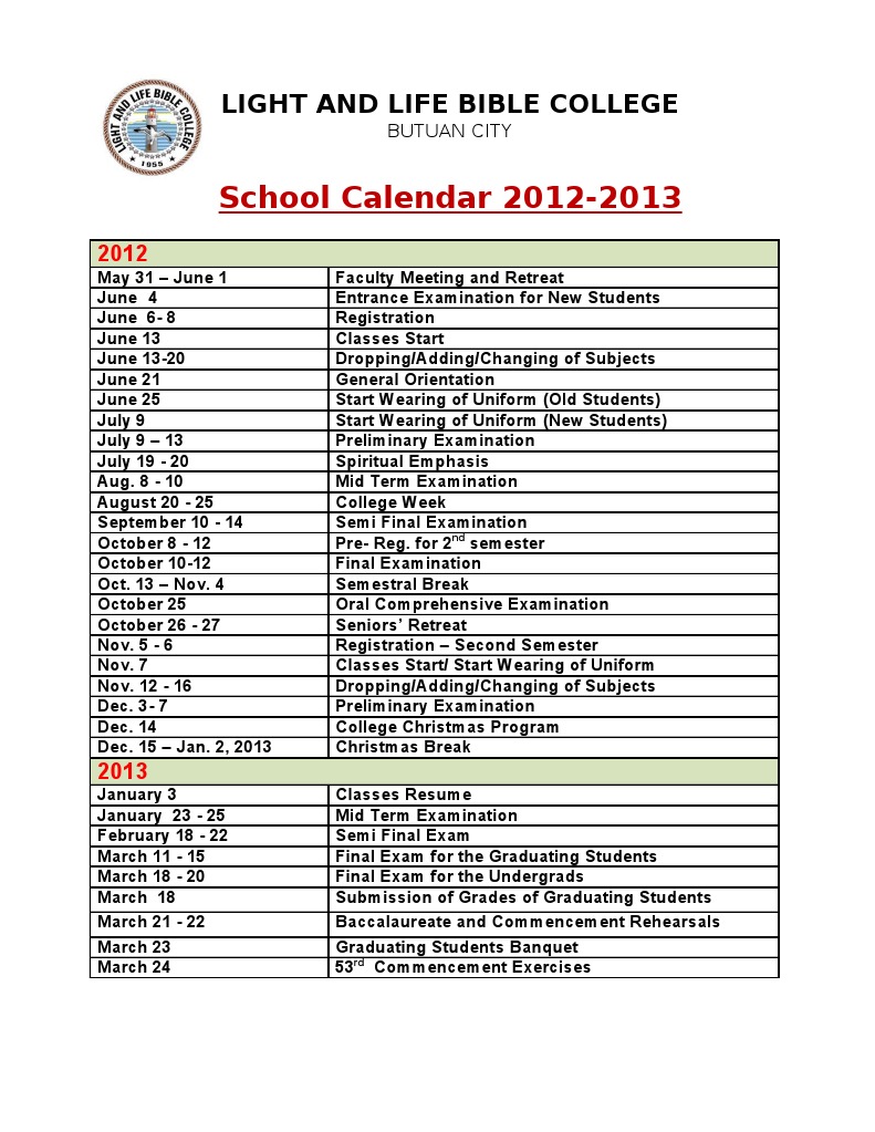 School Calendar 2012-13 | PDF | Academic Term | Educational Assessment ...
