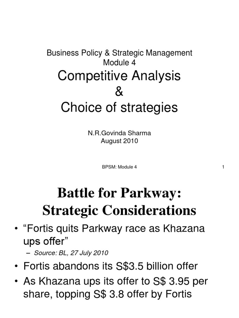BPSM Mod 4 Competitive Analysis and Choice of Strategies | PDF | Strategic Management ...