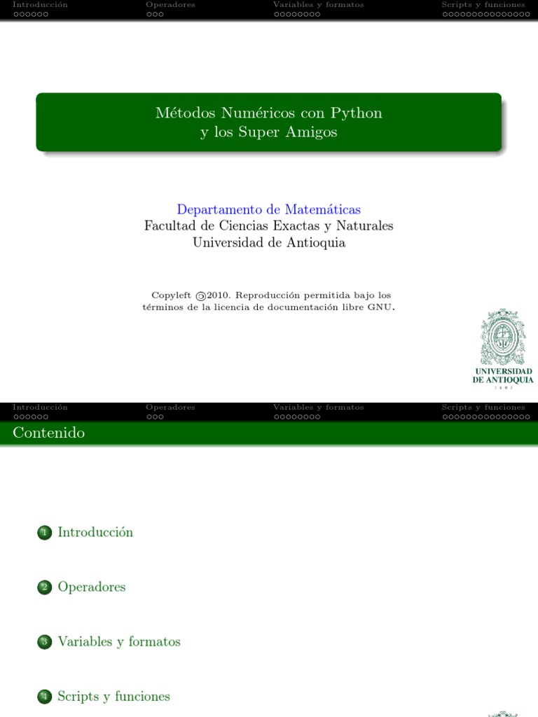 Metodos Numericos Con Python y Los Super Amigos | PDF | Software libre ...