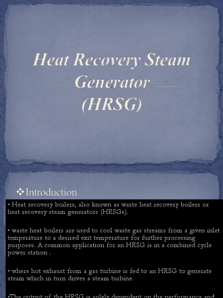 HRSG Design and Components Overview | PDF | Steam | Boiler