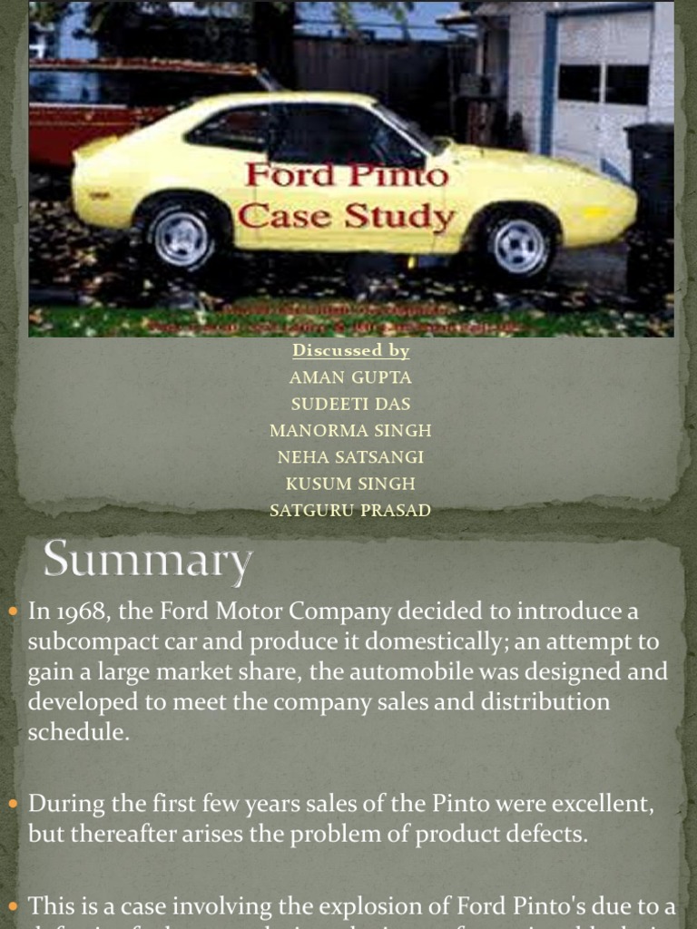 The Ford Pinto Case Study | PDF | Corporate Social Responsibility ...