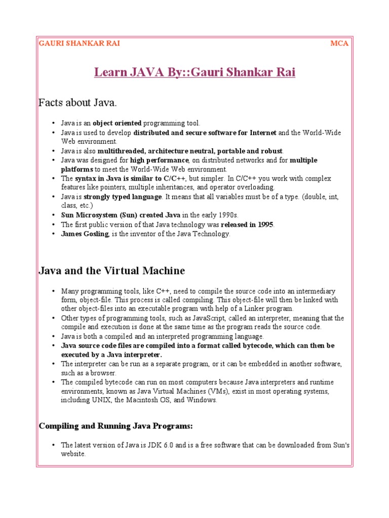 Java GS | PDF | Class (Computer Programming) | Java (Programming Language)
