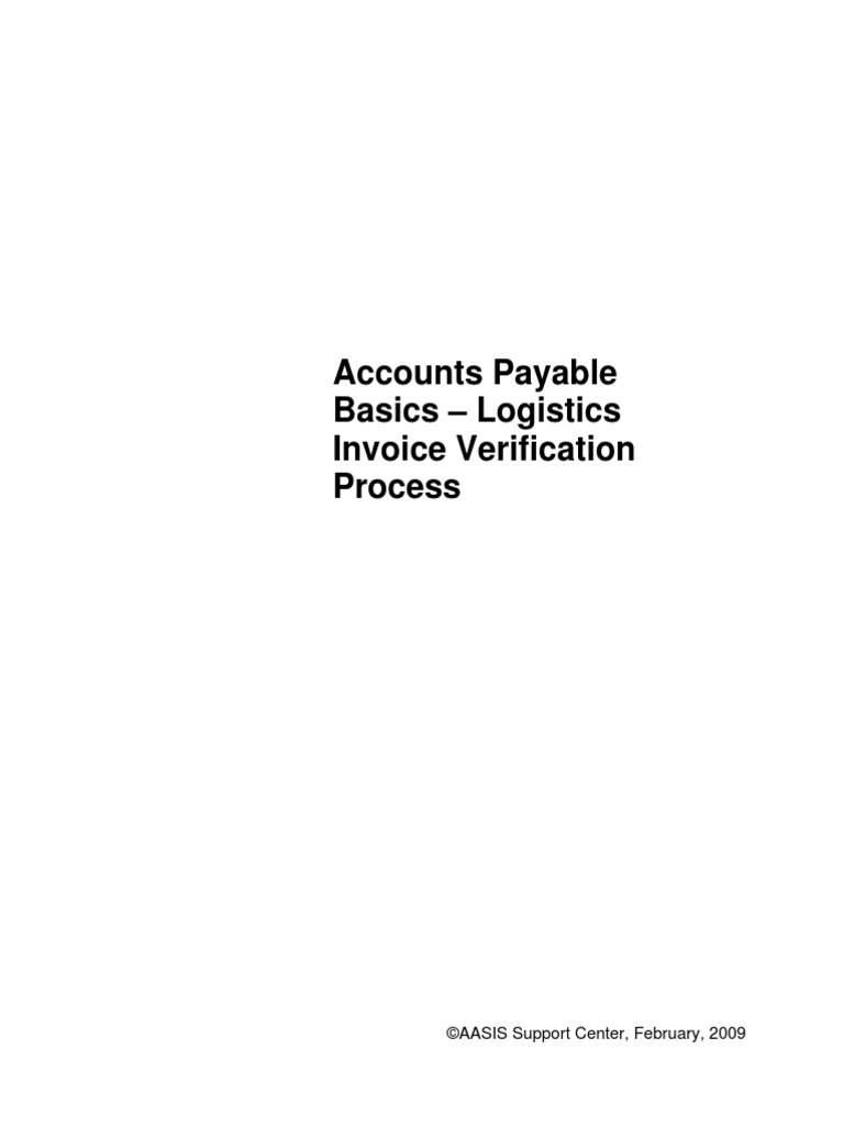 AP Logistics Invoice Verification | PDF | Accounts Payable | Debits And ...