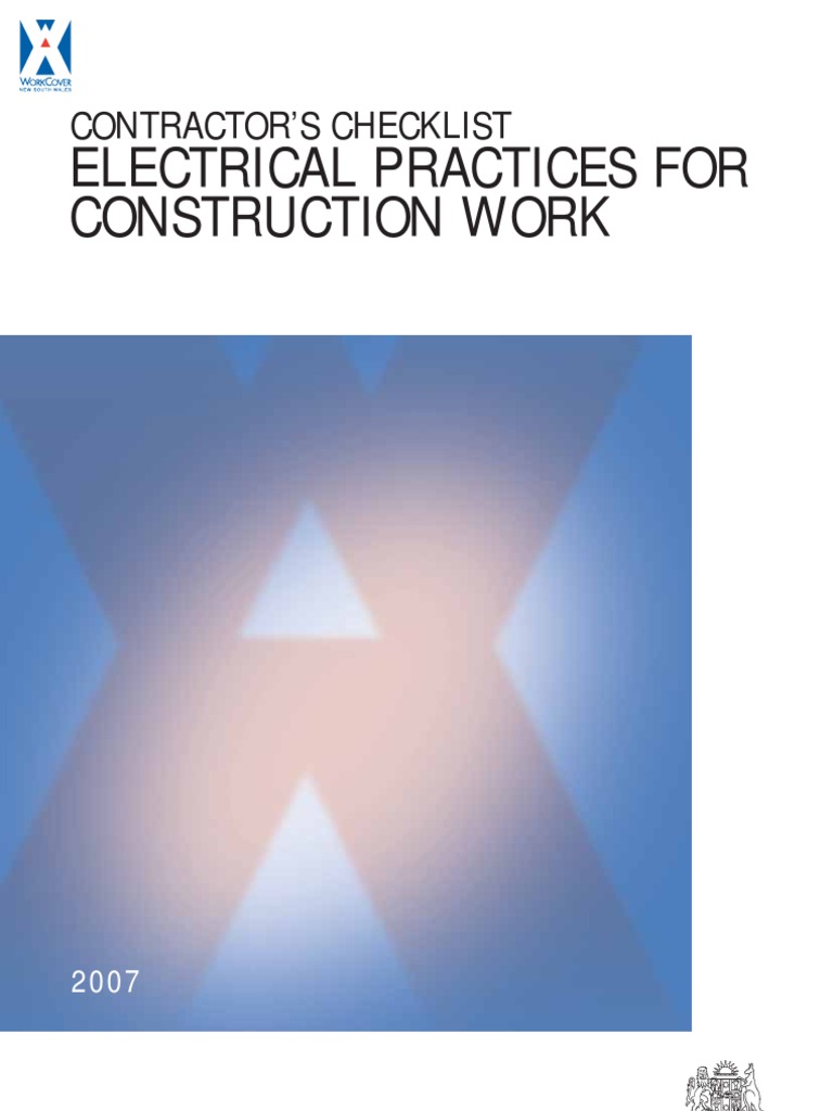 Electrical Practices Construction Work Contractors Checklist 1420 | PDF ...