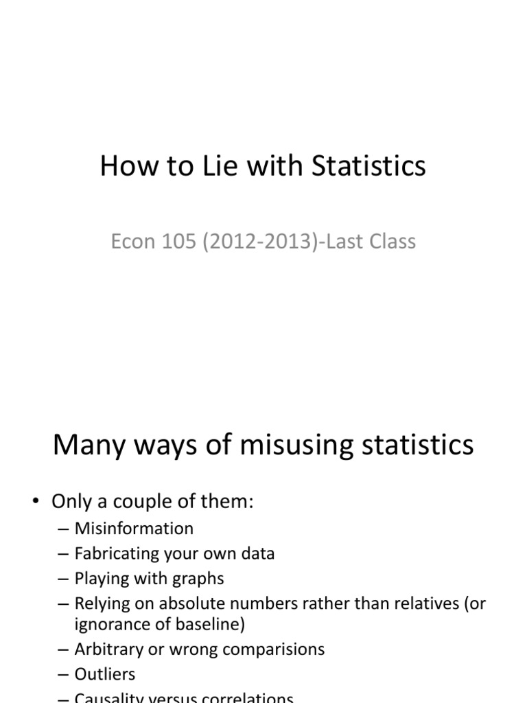 Misusing Statistics: Common Pitfalls | PDF | Correlation And Dependence ...
