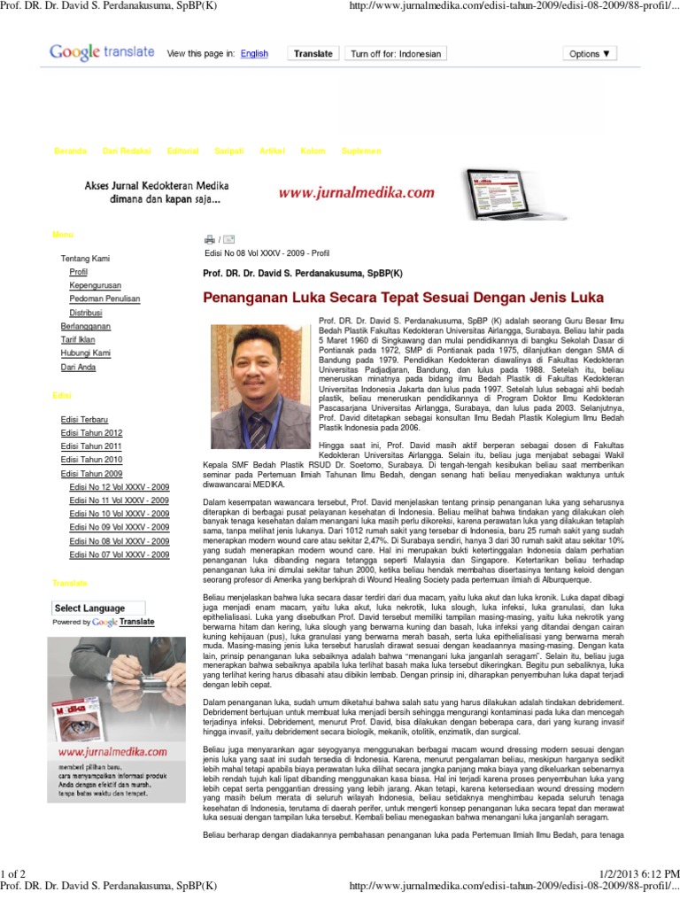 Prof. DR. Dr. David S. Perdanakusuma, SPBP (K) | PDF