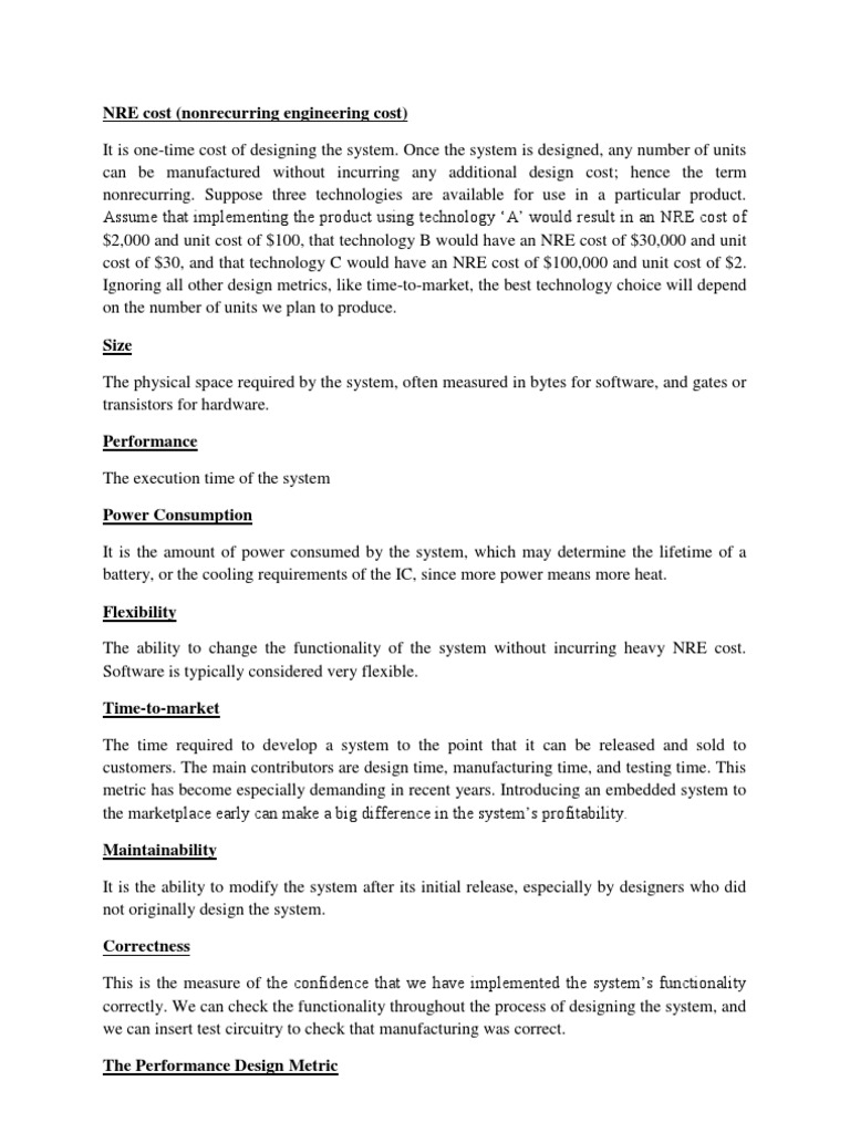NRE Cost (Nonrecurring Engineering Cost) | Download Free PDF | Central ...