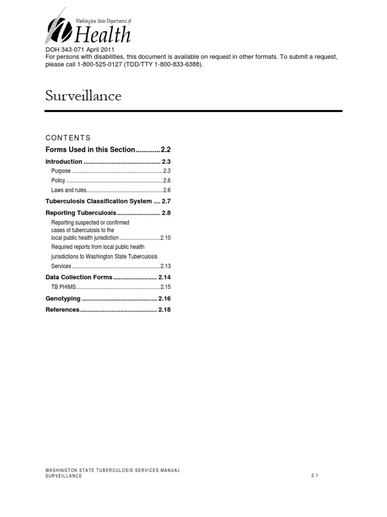 Surveillance: Forms Used in This Section ............. 2.2 | PDF ...