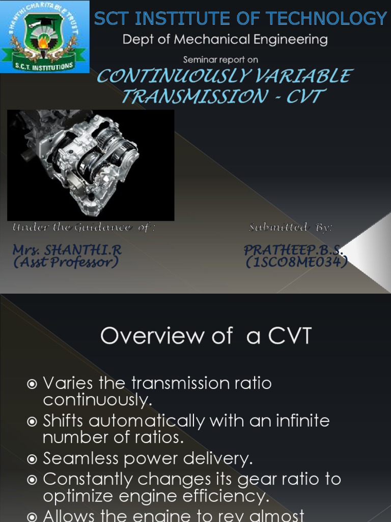 Overview of Continuously Variable Transmissions | PDF | Automatic ...