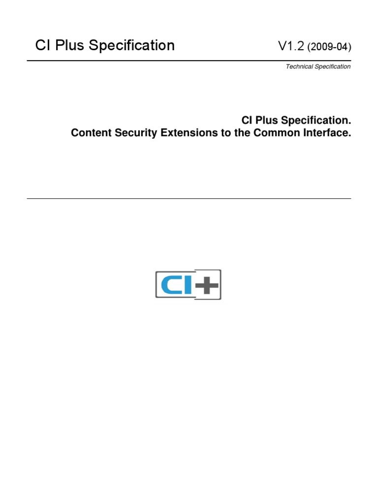 Ci Plus Specification v1.2 | PDF | Espionage Techniques ...