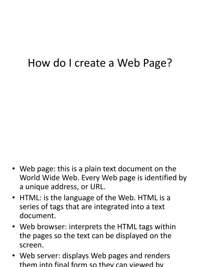 How Do I Create A Web Page | PDF | Html | Html Element