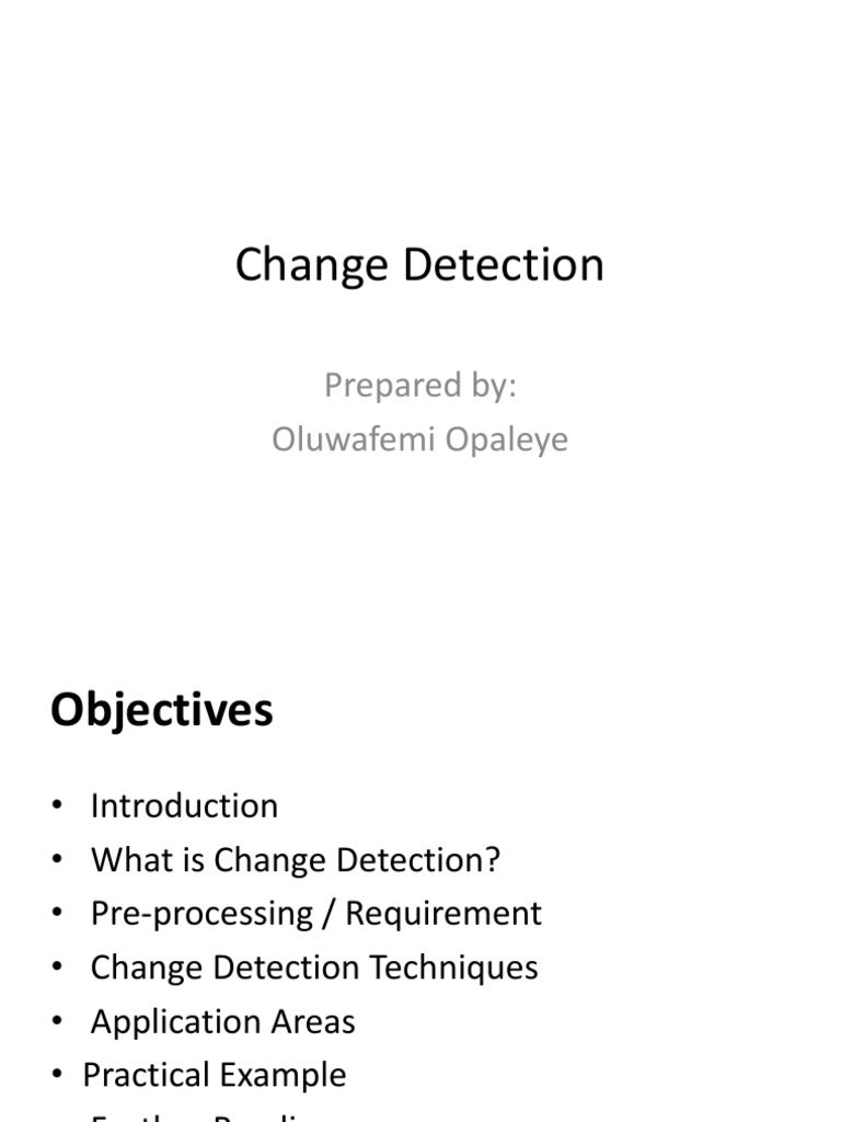Change Detection Techniques | PDF | Statistical Classification | Remote ...