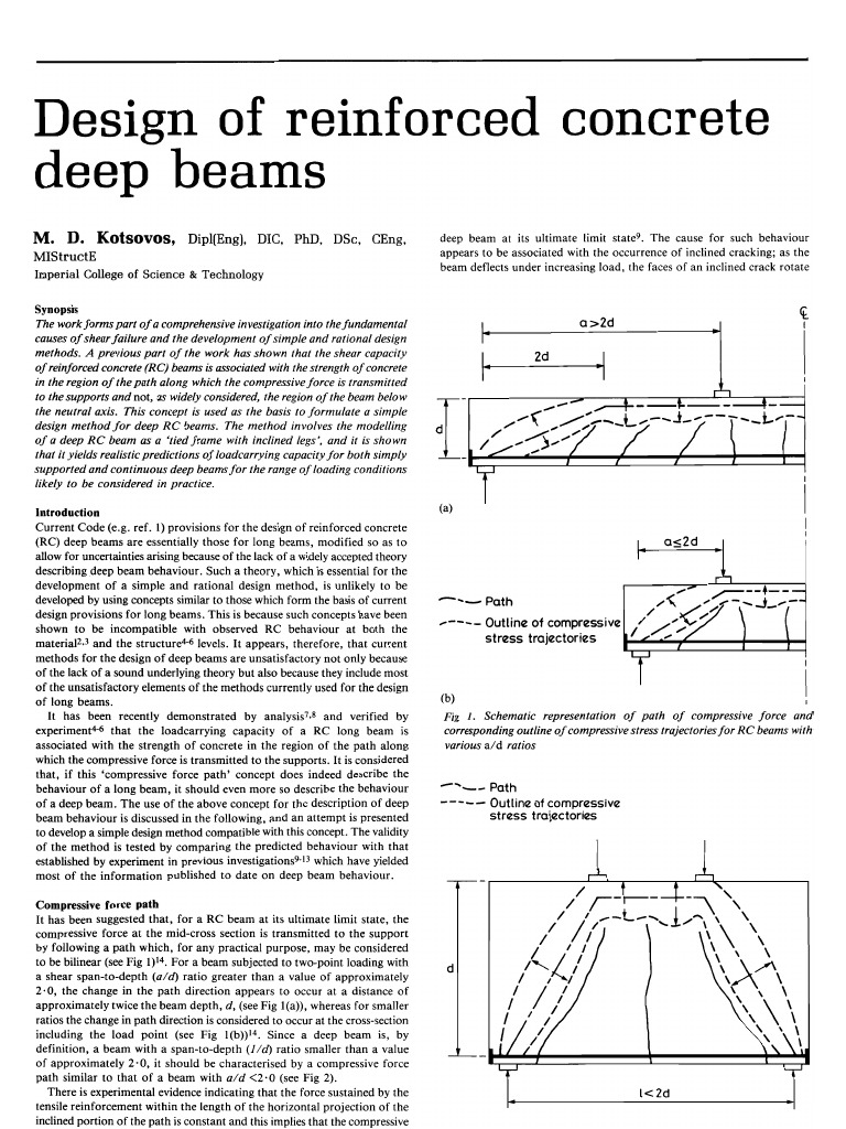 Design of Deep Beams | PDF | Stress (Mechanics) | Beam (Structure)