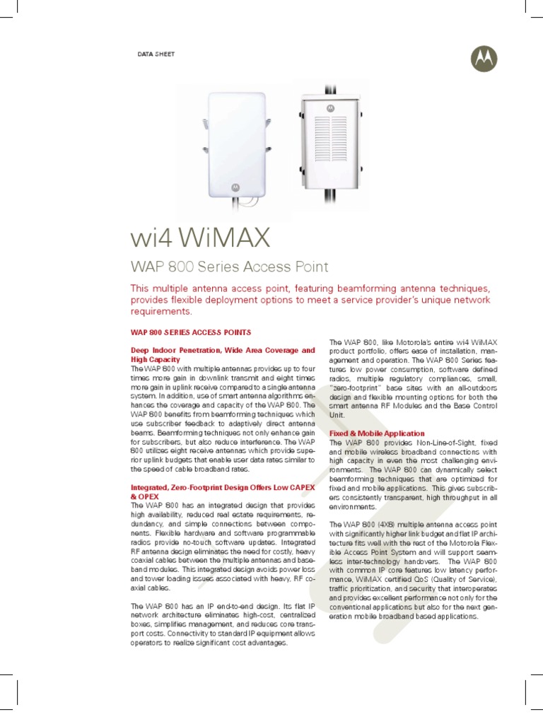 WAP 800 Series Access Point Data Sheet | PDF | Wireless Access Point ...
