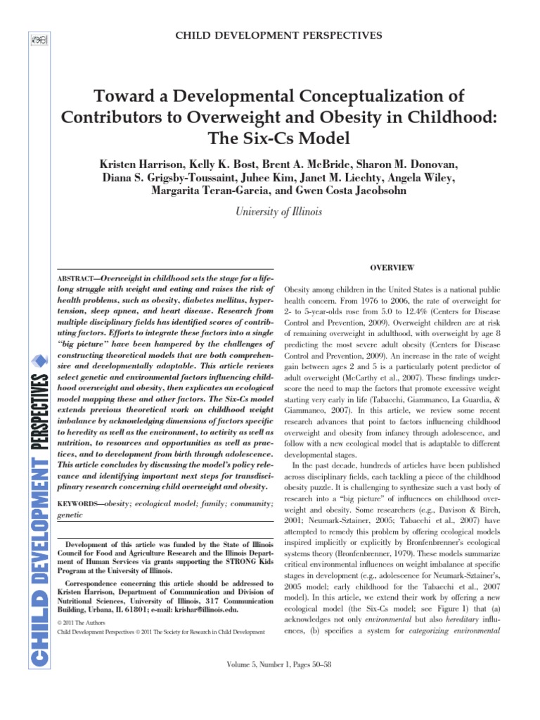 The Six-Cs Model: A Developmental Ecological Framework for ...
