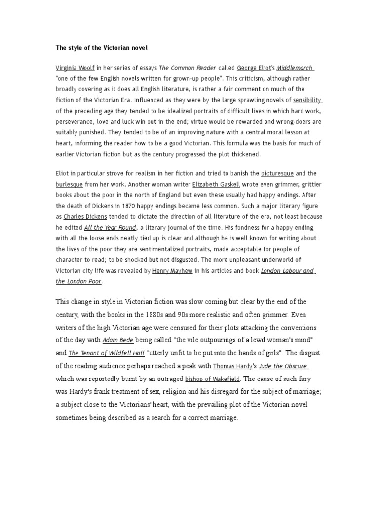 Characteristics of Victorian Novels | PDF | Victorian Literature ...