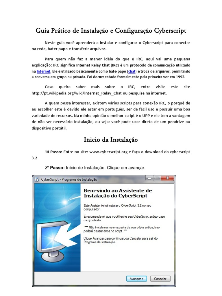 Guia Prático de Instalação e Configuração Cyberscript | PDF | Bate-papo ...