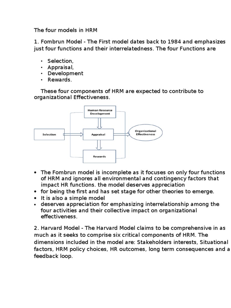 Models of HRM | Human Resource Management | Strategic Management
