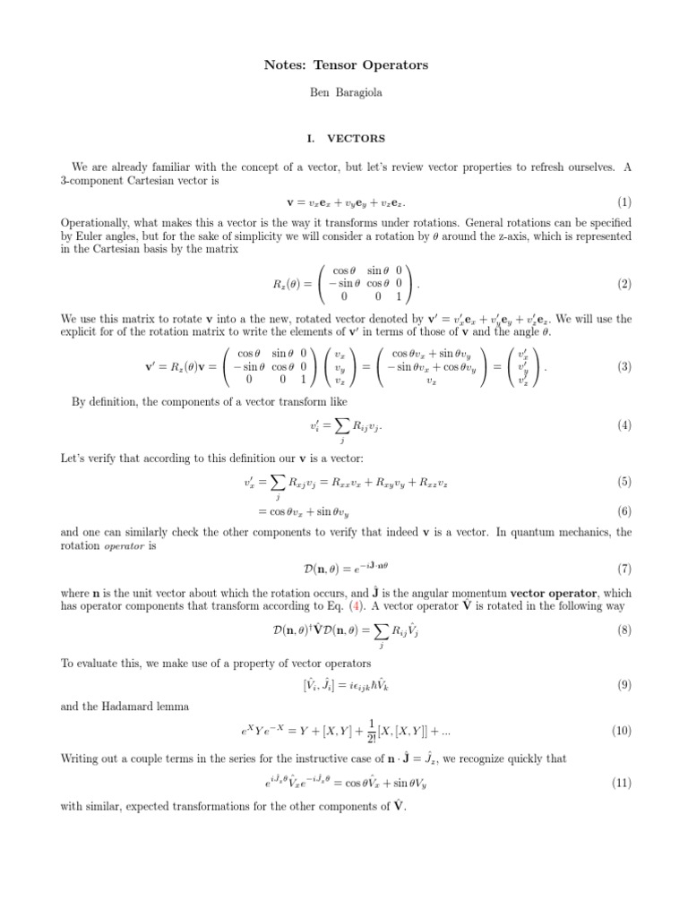 Spherical Tensors | Download Free PDF | Tensor | Euclidean Vector