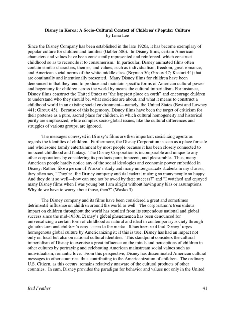 Disney in Korea: A Socio-Cultural Context of Children's Popular Culture ...