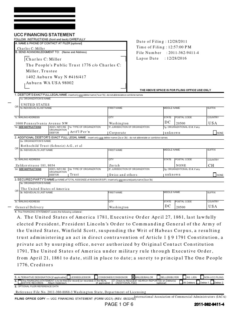 UCC1 Filing Overview for Washington DC | PDF | Trust Law | Corporations