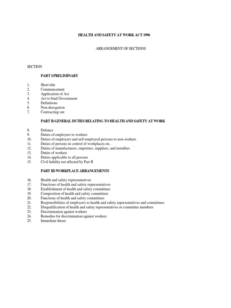HASAWA1996 | Occupational Safety And Health | Safety